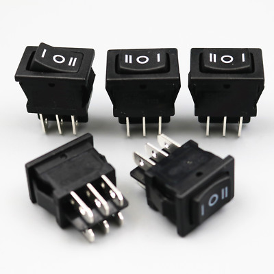 5Pcs 15x21mm RL3-10 6Pin DPDT ON-OFF-ON 3 Position Latching Mini Rocker ...
