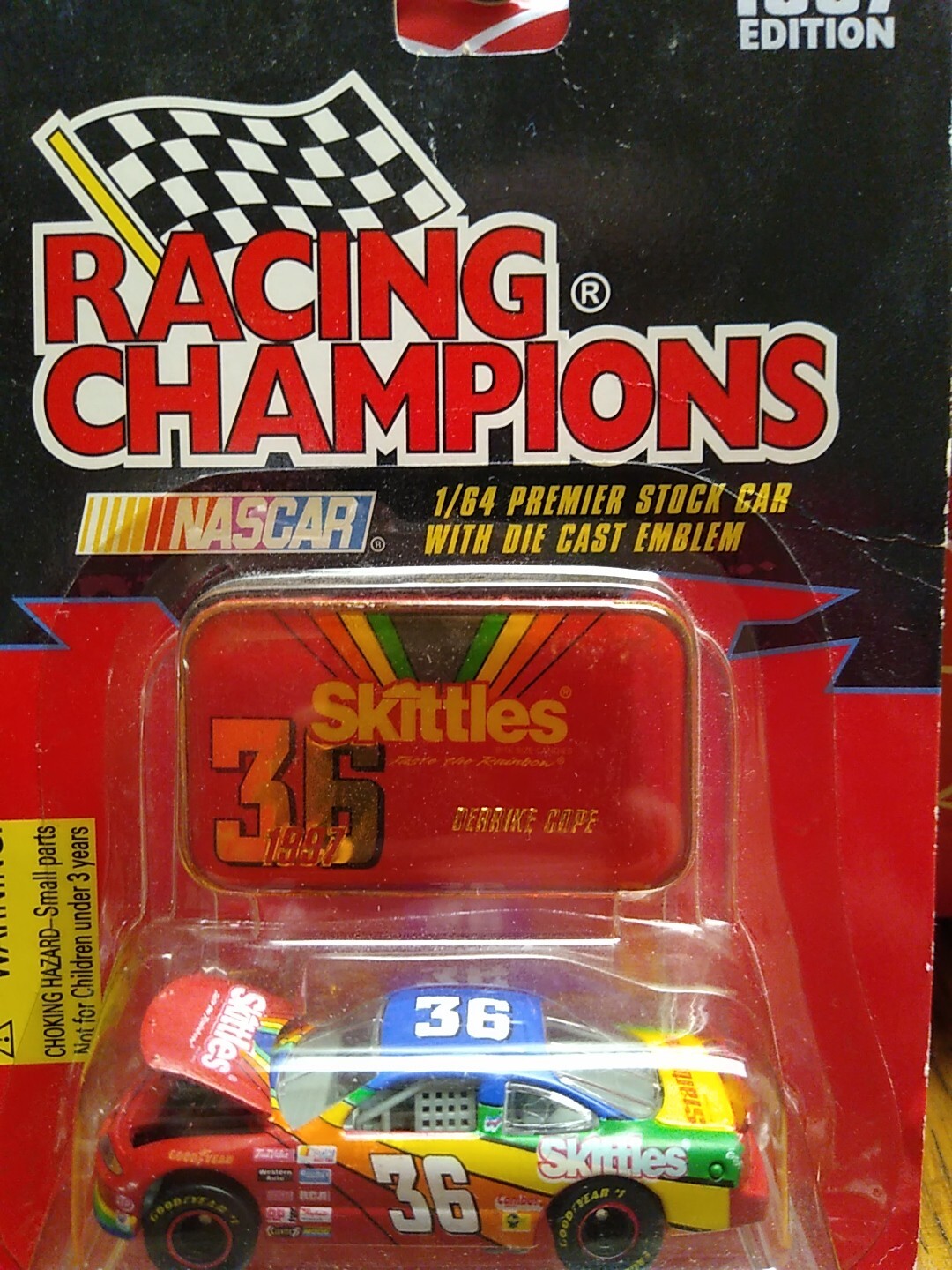 Racing Champions 1997 NASCAR #63 Derrick Cope Skittles Car Premier Ed W ...