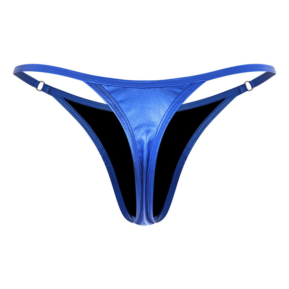 Womens Metallic G-String Thongs High Waist T-Back Micro Briefs Sexy ...