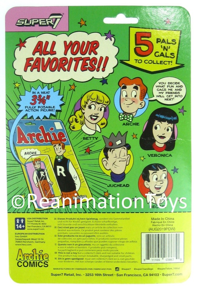 ReAction Super 7 Archie Comics Veronica 3.75" Action Figure Mint on ...