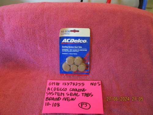GM # 12378255 NOS BRAND NEW ACDELCO COOLING SYSTEM SEAL TABS FREE ...