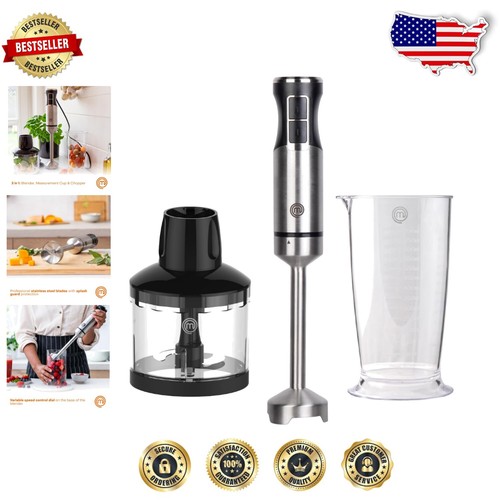 Professional 2-in-1 Stick Blender: Chopper & Jug Included for Quick ...