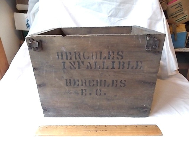Vintage Hercules Infallible Gun Powder Wooden Empty Crate Box with ...
