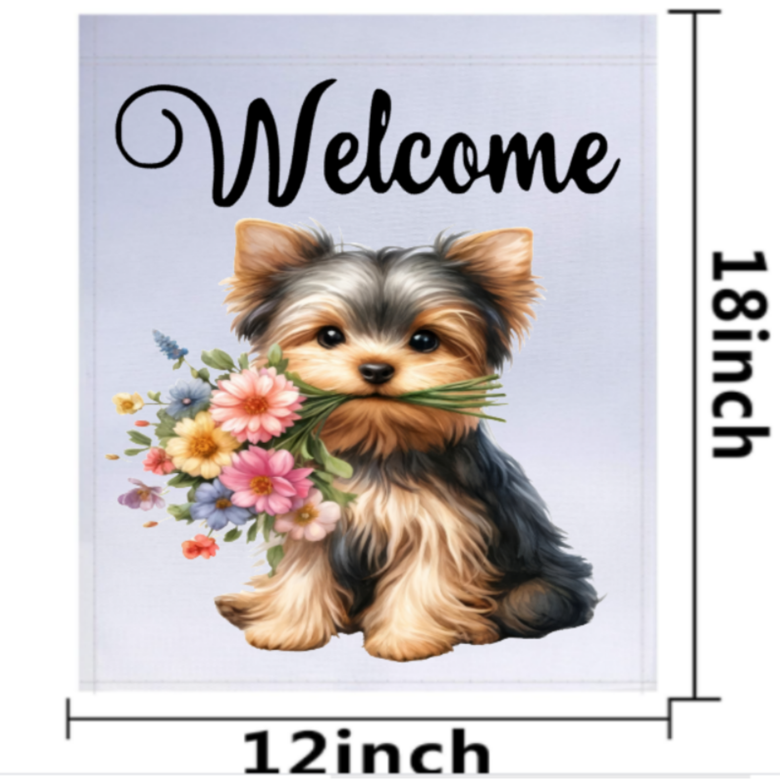 Yorkie Flag 12x18 Inch Yorkshire Terrier Welcome Garden Flag Yard ...