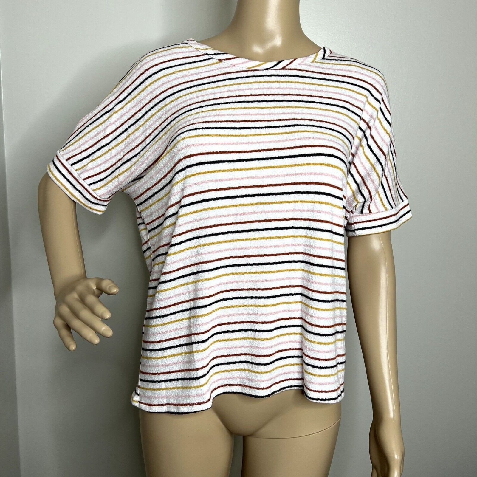 Lulus Terry Multi Striped Twist Open Back Tee - Gem