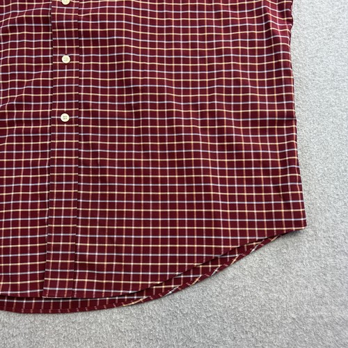 Brooks Brothers Shirt Mens XL Red Maroon Check Long Sleeve Button Up ...