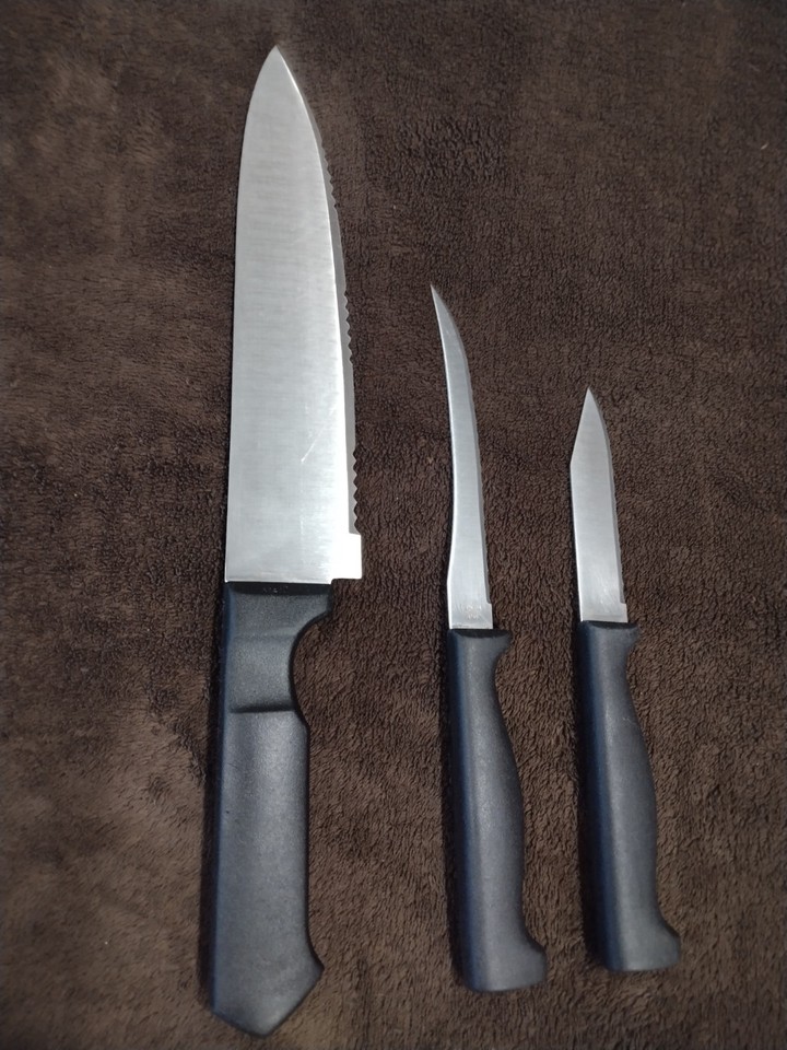 Japanese Serrated Knife 3 Pack - Farberware 8.5" Blade + Fillet + Steak ...