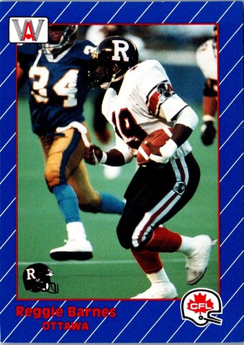 1991 All World CFL Reggie Barnes #61 Ottawa Rough Riders Football Card ...