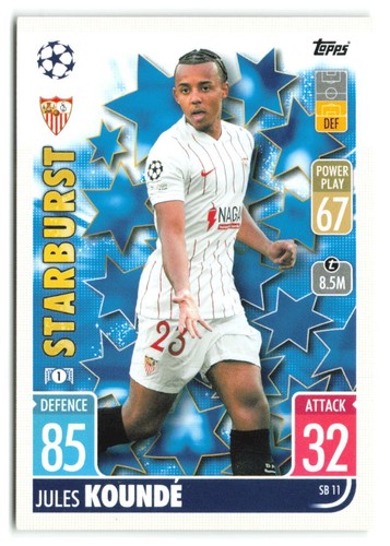 2021-22 Topps Match Attax Starburst Jules Kounde #SB11 Sevilla SOCCER ...