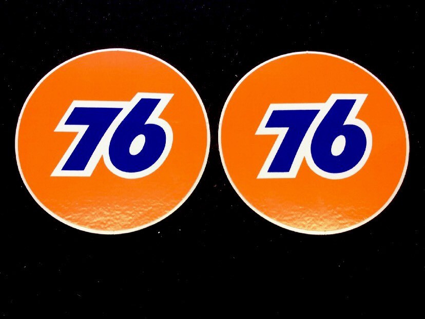 2 Union 76 8" Inch Round Gas Station Gasoline Oil Decal Sticker ...