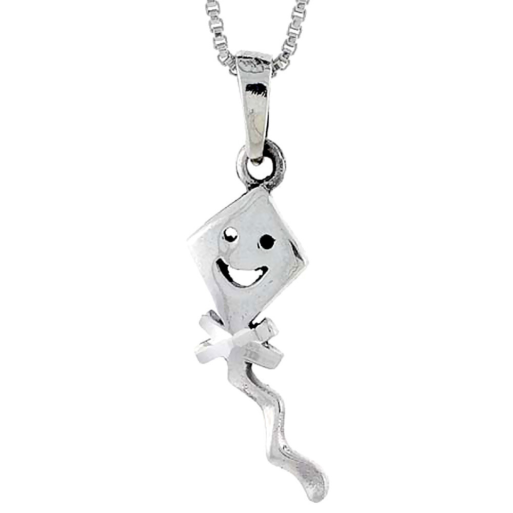 Sterling Silver Kite Pendant / Charm, Italian Box Chain | eBay