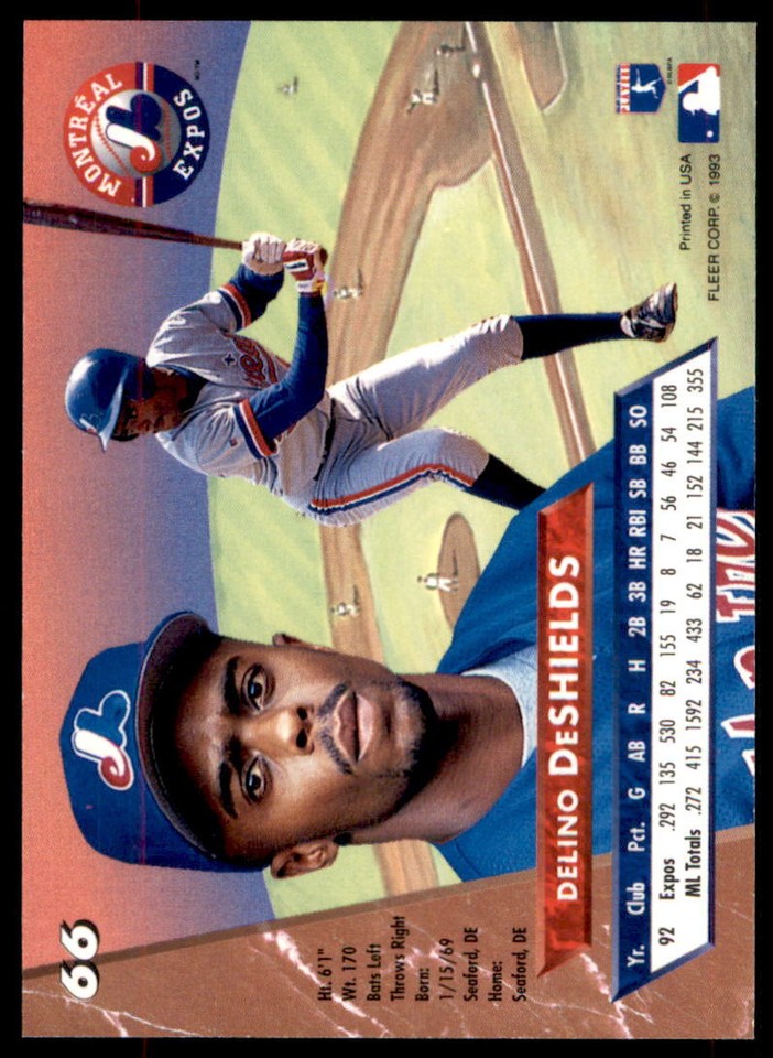 1993 Ultra Delino DeShields #66 Montreal Expos | eBay