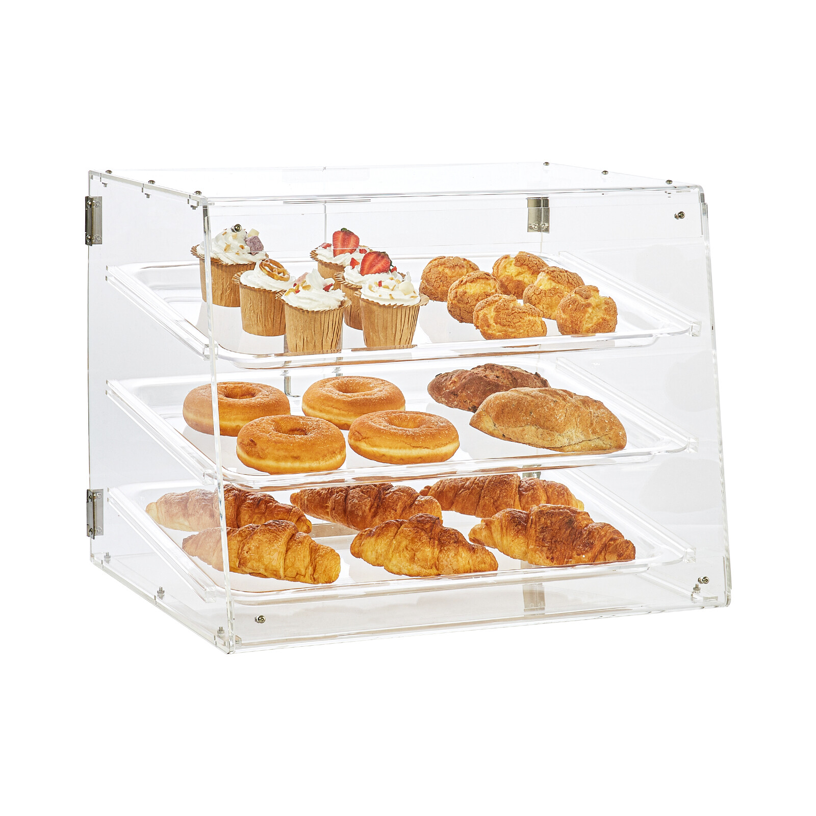 VEVOR 3-Tier Acrylic Bakery Display Case Countertop Donut Pastry Case ...
