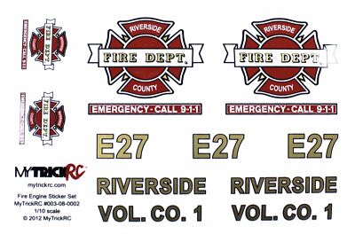 MyTrickRC - Fire Truck Decal Set - Realistic 1:10 Scale Decal ...