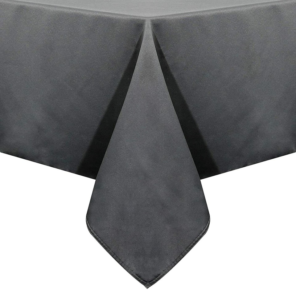 Solid Gray Grey Fabric Tablecloth Oil Stain Proof Water Resistant ...