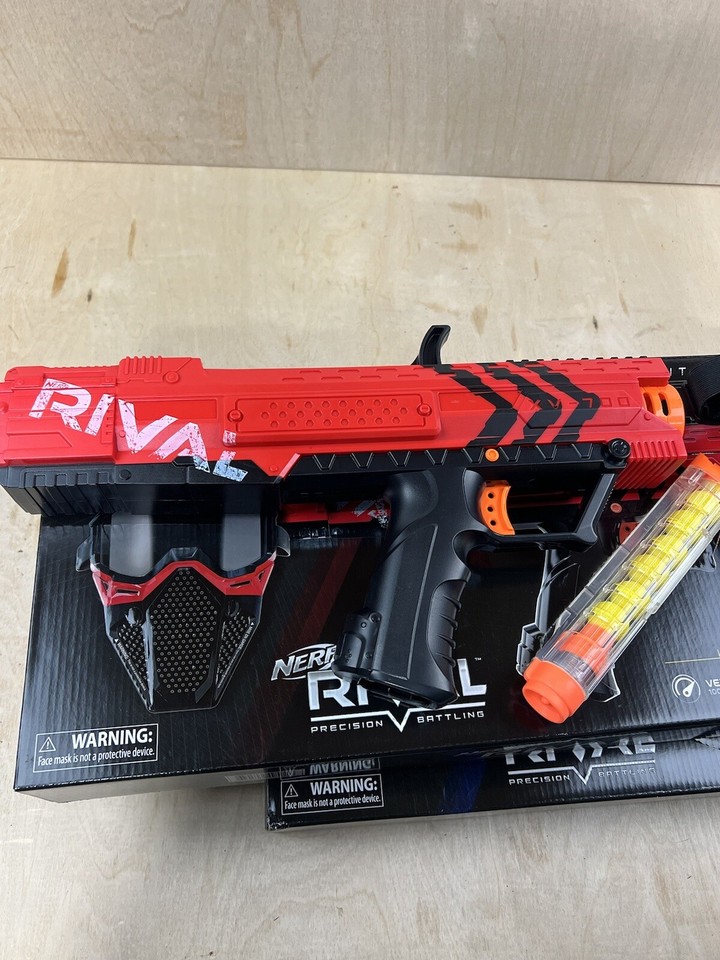 Nerf Rival Apollo XV-700 + Face Mask Team Red & Team Blue Blaster ...
