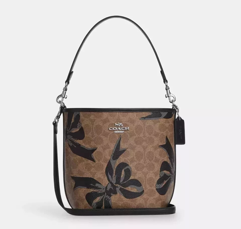 Coach CY651 City Bucket Bag In Signature Canvas & Bow Print Crossbody ...