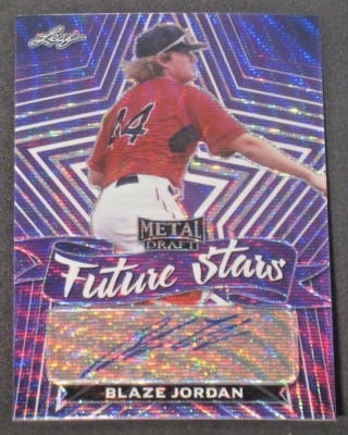 Blaze Jordan 2021 Leaf Metal Draft Purple Wave Autograph Rookie (8/15 ...