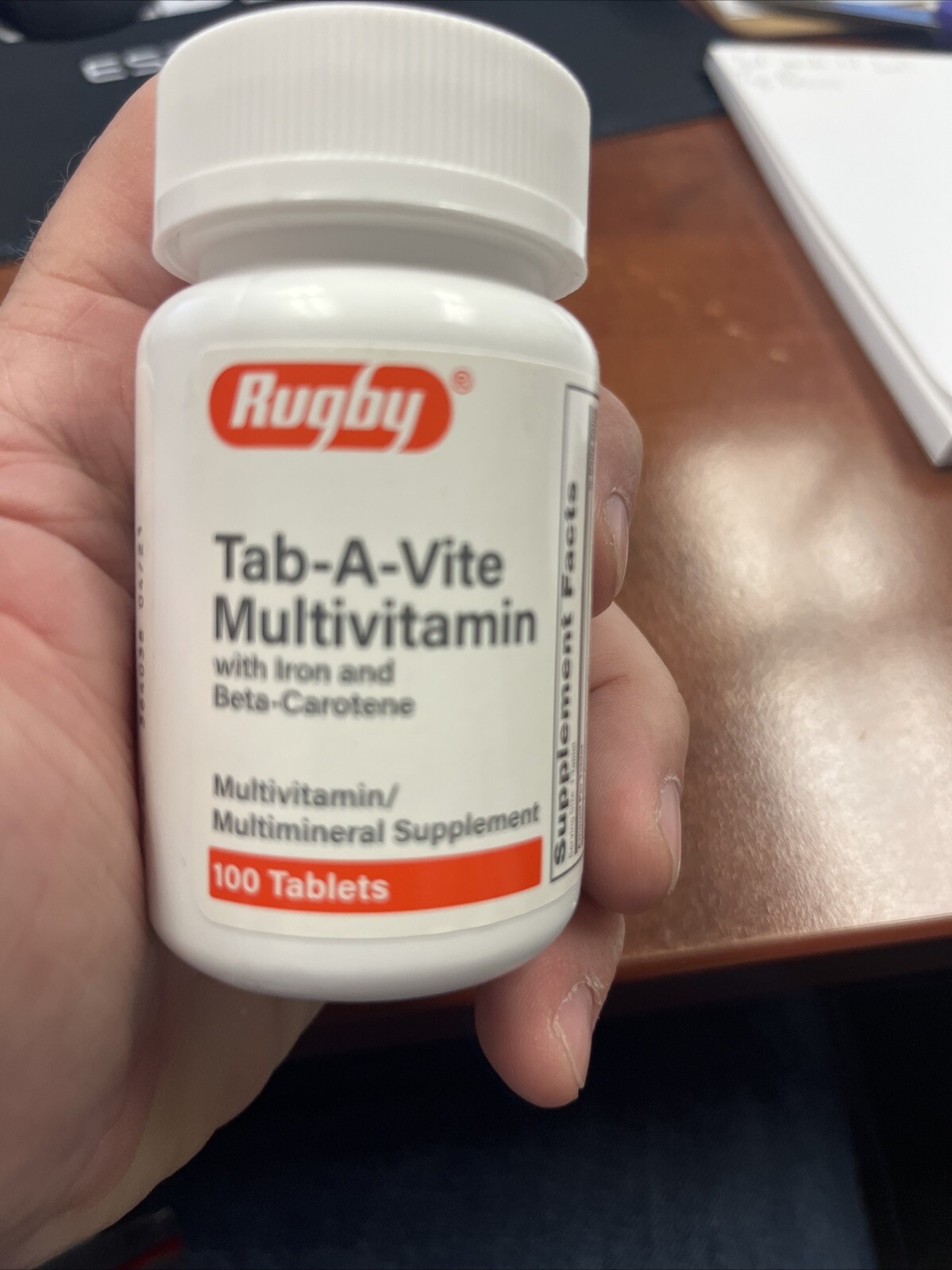 Rugby Tab-A-Vite Multivitamin w/Iron and Beta-Carotene - 100 Tablets ...