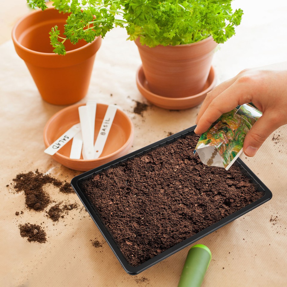 9pcs Seed Starting Trays, Plant Flats Growing Trays Seed Flats No Holes ...