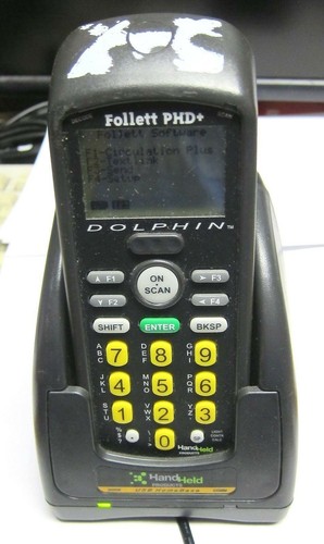 Dolphin Follett PHD+ Barcode Scanner School Surplus with Base & Charger ...