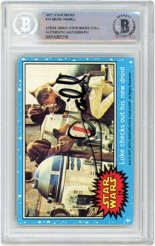 Mark Hamill Star Wars Signed 1977 Topps #14 BAS Card - The Steve Grad ...