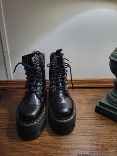 DR. MARTENS Vegan Jadon Max Patent Leather Platform Boots Black Womens ...