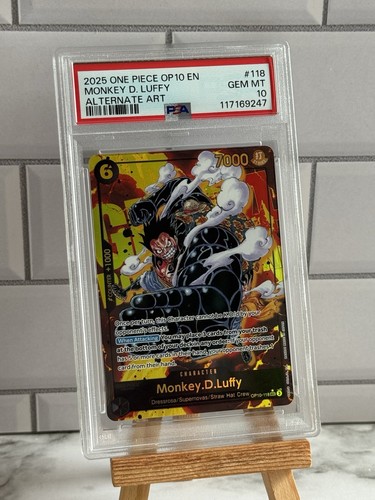 OP10-118 Monkey.D.Luffy SEC Alt Art One Piece TCG English Card PSA 10 ...