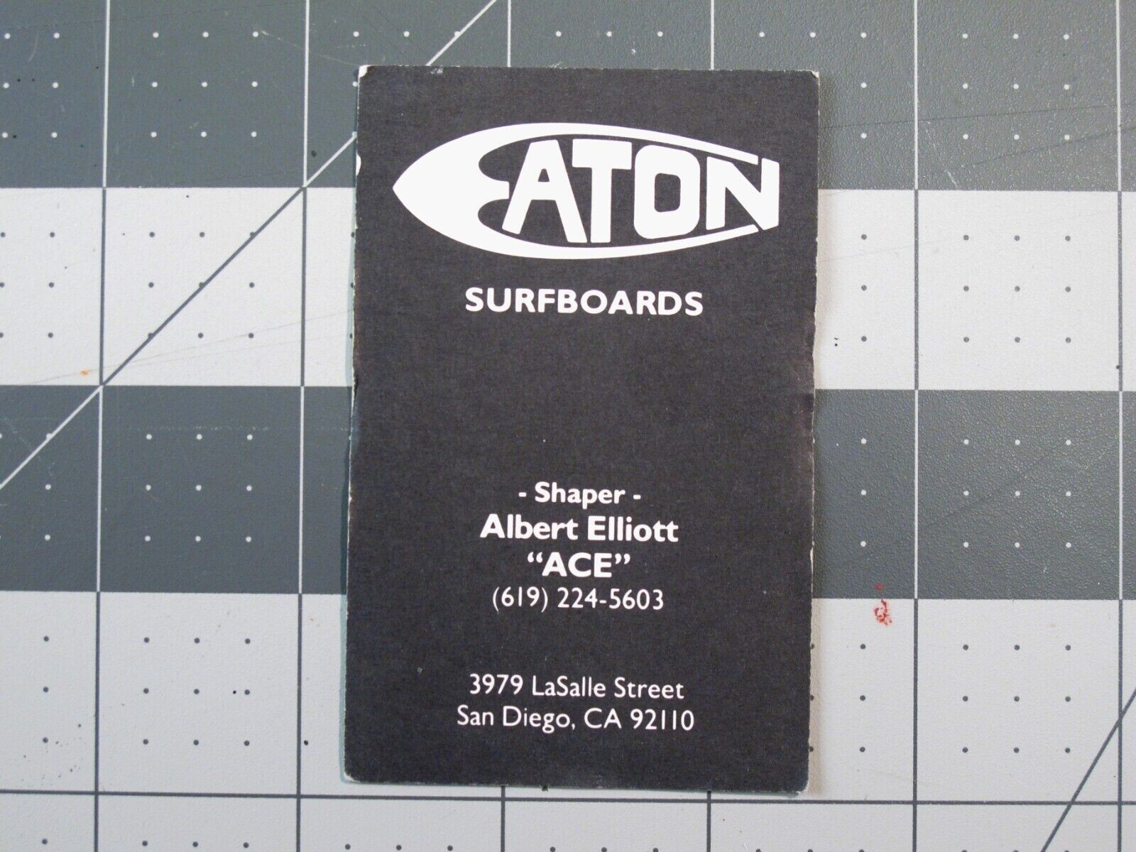 vtg Surfing -Surfboard Shaper business card Eaton Enterprises Mike ...