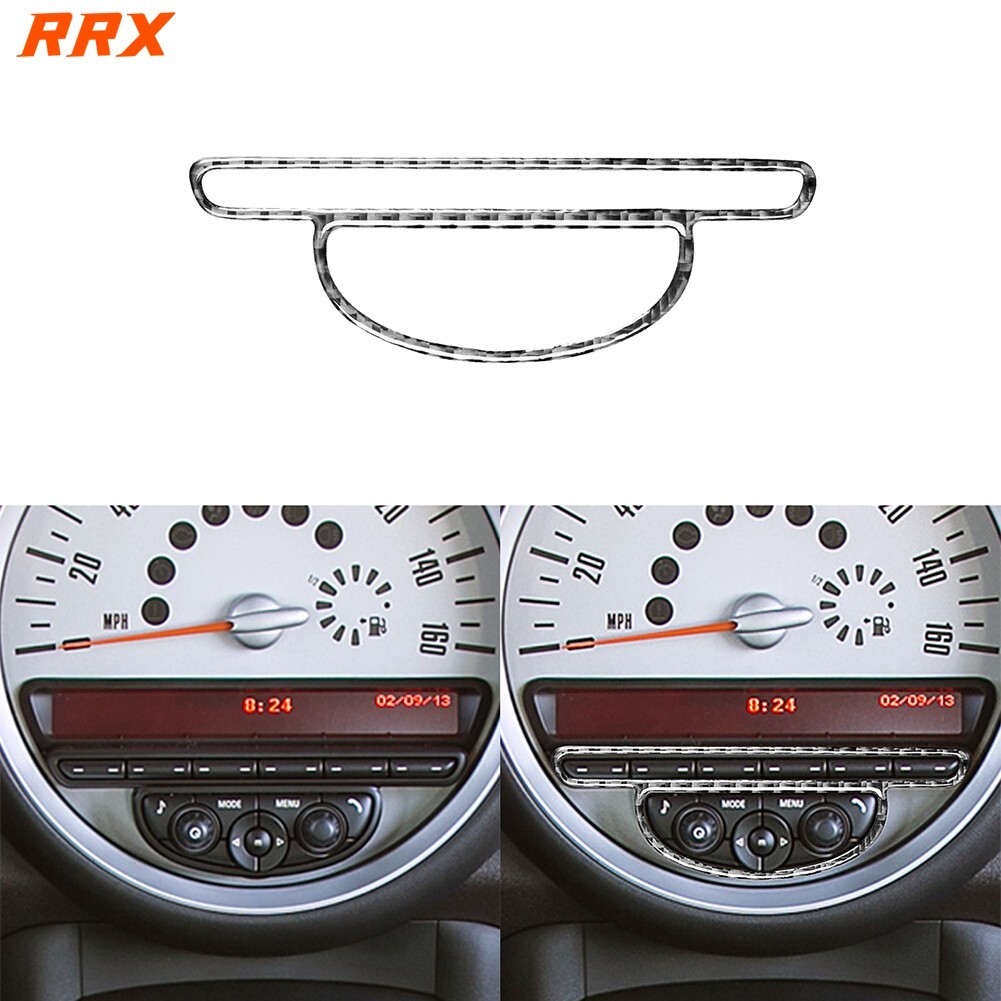 Console Radio Button Frame Carbon Fiber Decal For Mini Cooper R55 R56 ...