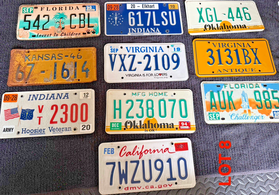 Lots of 10 License Plates – Mixed States & Specialty Tags | eBay