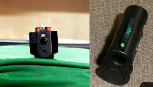 Pumper Combo Fiber Optic RED Rear + Green Front Sights for Crosman 1322 ...