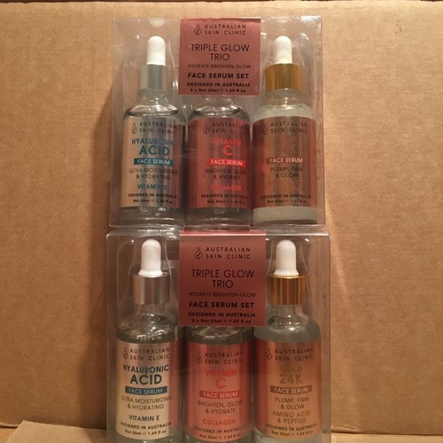 2 X Of 3 Pack Australian Skin Clinic Triple Glow Trio Face Serum Set | eBay