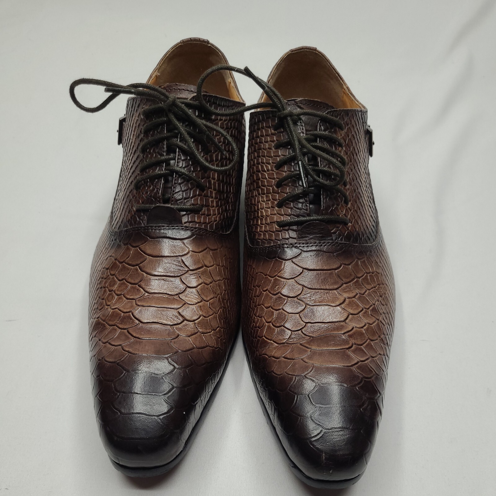 Daniel Wafer Brown Leather Faux Snake Leather Oxford … - Gem