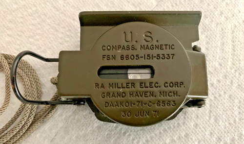 USGI Military Lensatic Compass with Nylon Cover & Instruction Card ...