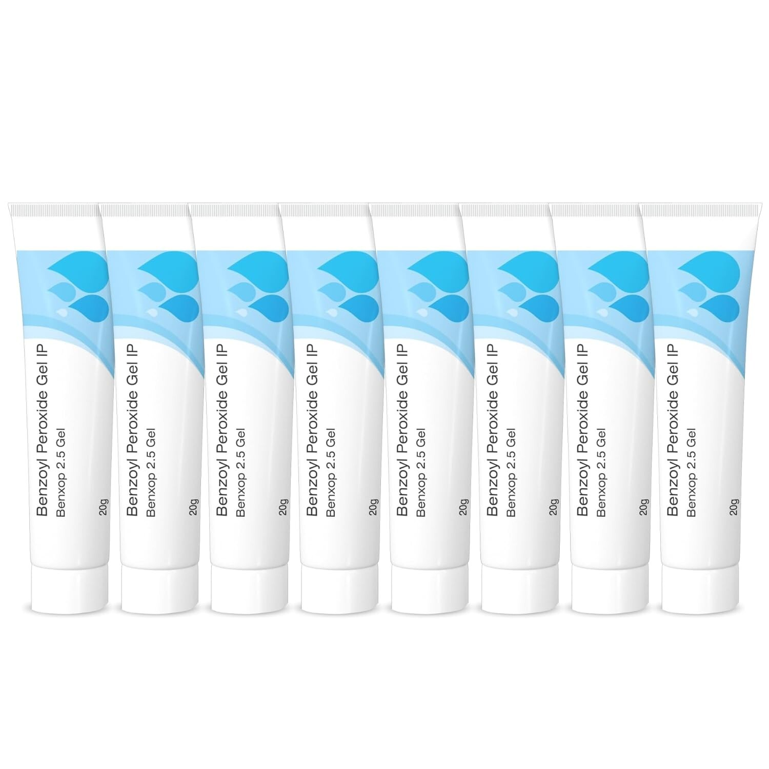 Benxop 2.5% Benzoyl Peroxide Water Based Gel for Acne 20g Pack of 8 ...