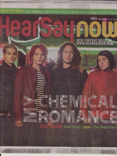 2010 Hearsay Newsprint Magazine My Chemical Romance Gerard Way Fran ...
