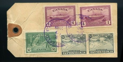 $3.57 Money Tag 10c reg + 7c 1st oz, 68x 5c /oz rate, NFLD Peace issue ...