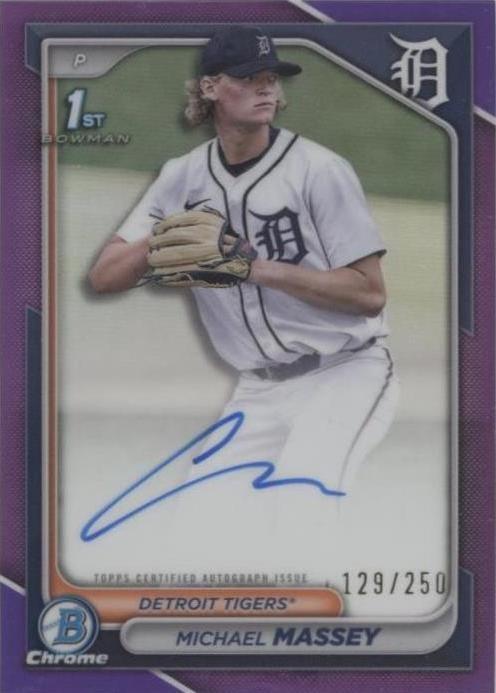 2024 Bowman Draft - Chrome Prospect Autographs Michael Massey #CPA-MMY Purple Refractor /250 (AU ...