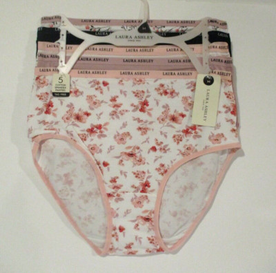 Laura Ashley Women's cotton spandex stretch brief Panties 5-Pair size ...