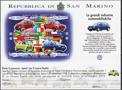 San Marino 1997 Cars Volkswagen Golf Maggiolino New Beetle Transport ...