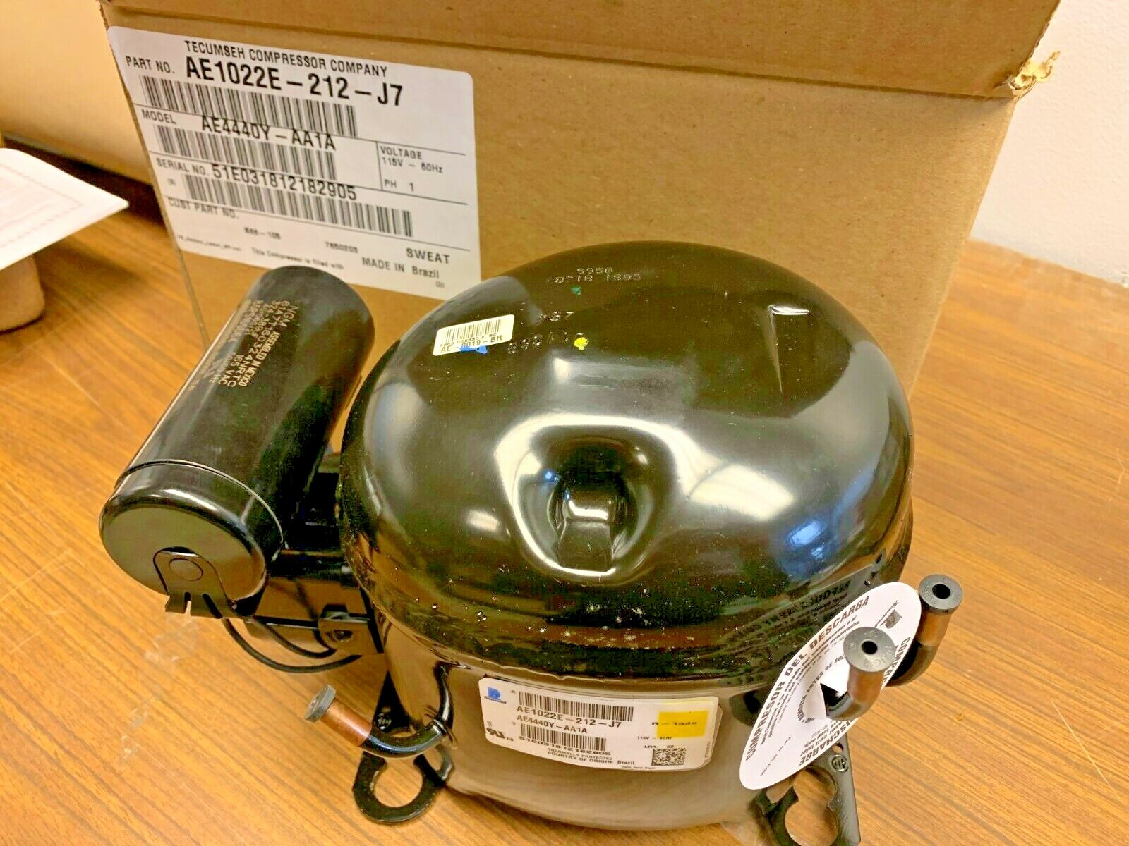 New Tecumseh Medium Temp Compressor AEA4440YXA 1/3hp R134A 115V ...