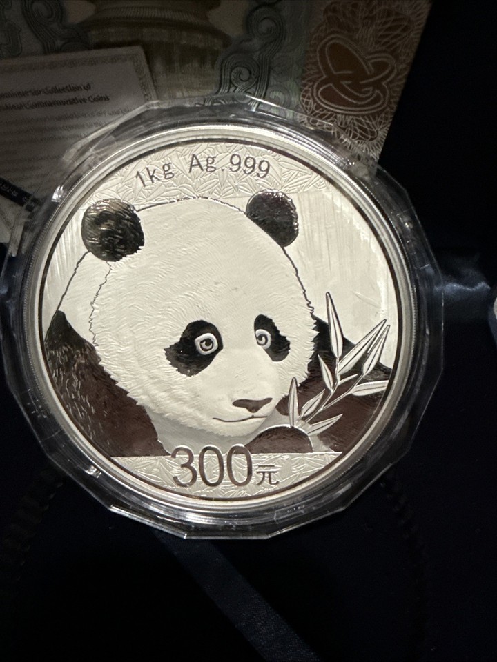 2018 SILVER CHINA 300 YUAN 1 KILO PANDA GEM PROOF CONDITION BOX & COA ...