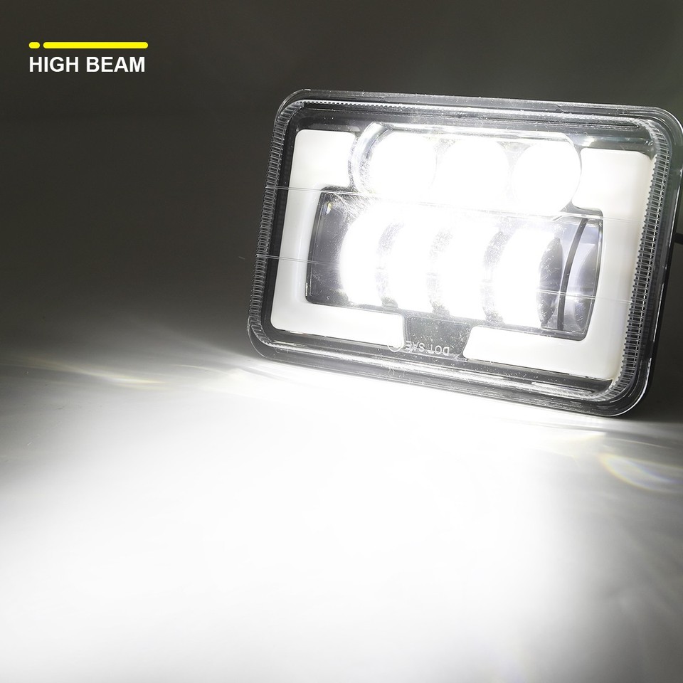 4X6 Inch LED Headlight TOP LED Chips IP68 DOT SAE Approved Fast Cooling ...
