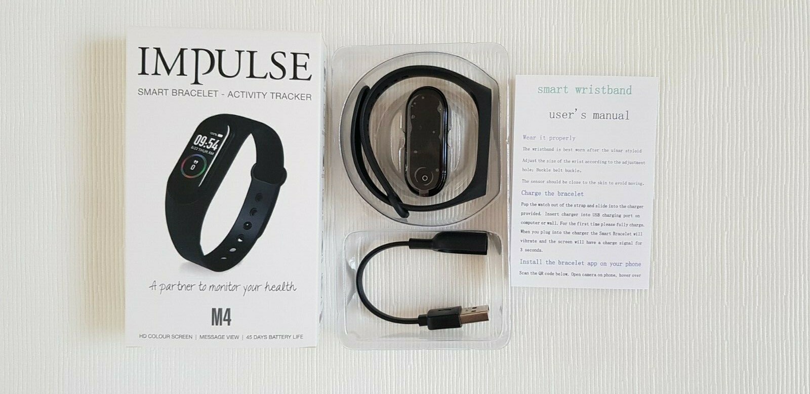 IMPULSE Smart Bracelet - Activity Tracker Watch - Black | eBay Australia