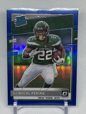2020 Panini Donruss Optic La’Mical Perine Blue RC #77/179 Jets | eBay