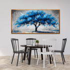Tree Wall Decor Light Blue Wall Art for Living Room Gray Painting Large ...