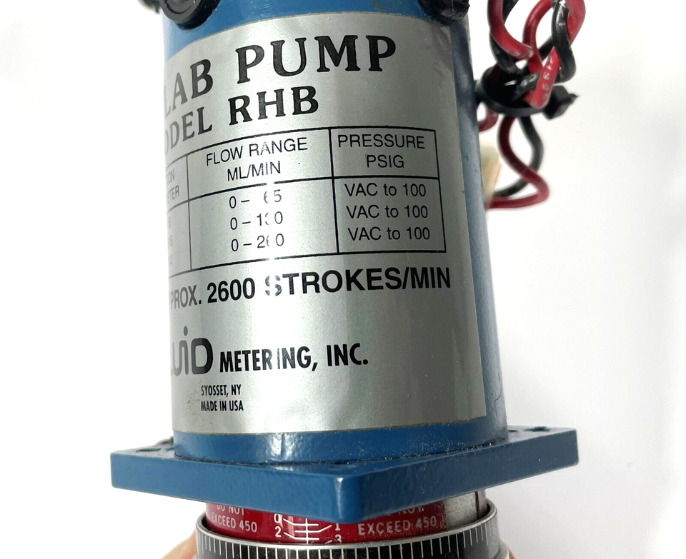 FMI LAB VACUUM PUMP Model RHB 12VDC 12 Volt 0-65mL/min 100PSIG Optical Encoder | eBay