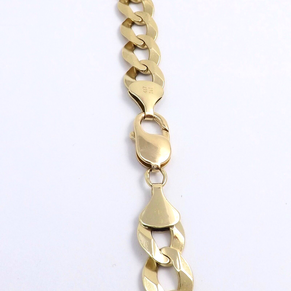 Solid 10k Gold Cuban Curb Link Chain Necklace 417 Italy 27in Heavy Mens ...