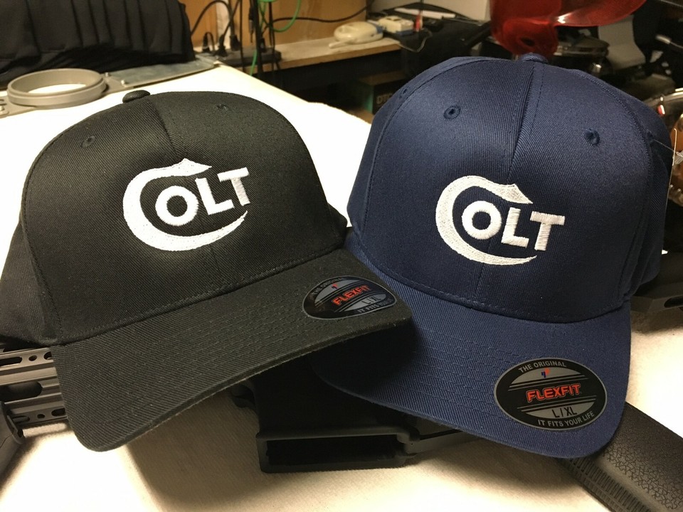 Colt Logo Embroidered Flexfit Ball Cap Hat Black, Olive Green or Navy ...